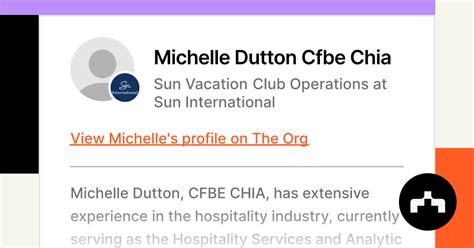 Michelle Dutton Cfbe Chia Sun Vacation Club Operations At Sun International The Org