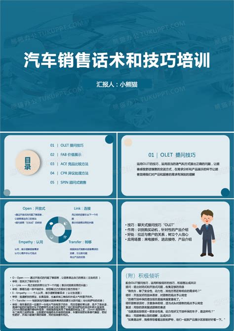 销售话术汽车销售话术和技巧培训PPT模板下载 熊猫办公