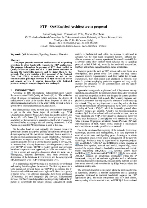 Pdf Ftpqos Enabled Architecture A Proposal