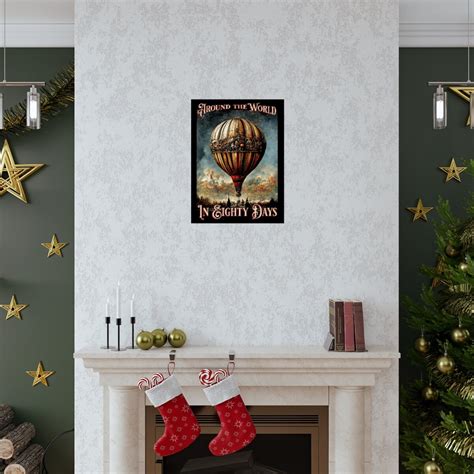Jules Verne Poster Jules Verne Art Print Around The World In Etsy