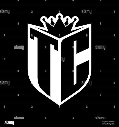 Tc Letter Bold Monogram With Shield Shape And Sharp Crown Inside Shield