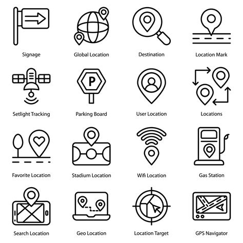 Map And Navigation Line Icons Set 3088569 Vector Art At Vecteezy