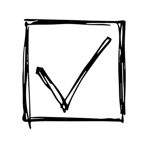Premium Vector Hand Drawn Check Mark Illustration Marker Right Sign