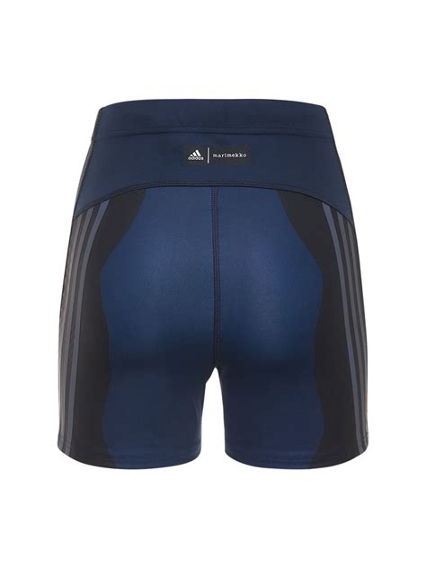 Adidas Originals Marimekko Stretch Tech Running Shorts In Navy Modesens