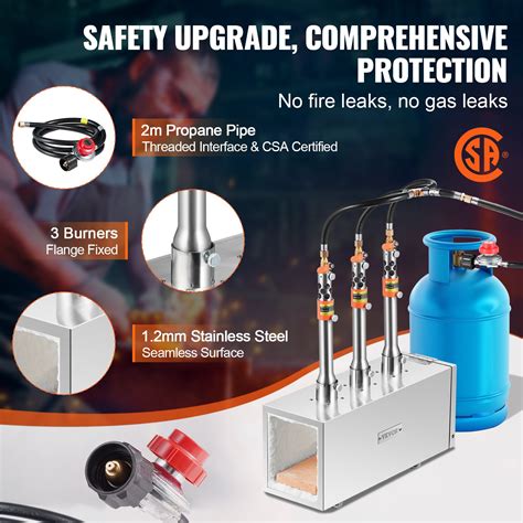 Vevor Portable Propane Forge 3 Burner Farrier Forge 2600℉ Knife Metal
