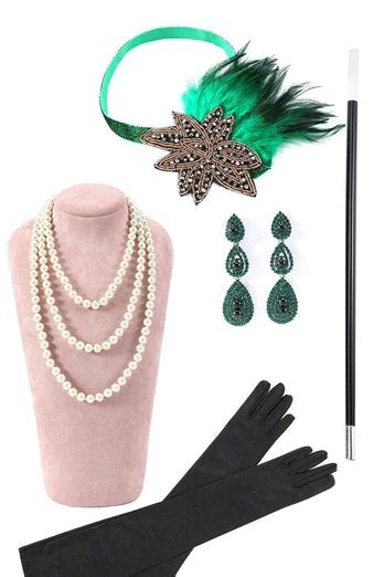 Zapaka Women Black Green Sequins Fringes 1920s Gatsby Dress With 20s