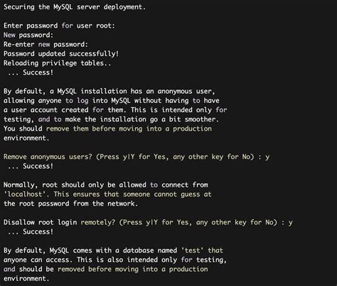 Sudo Mysqlsecureinstallation