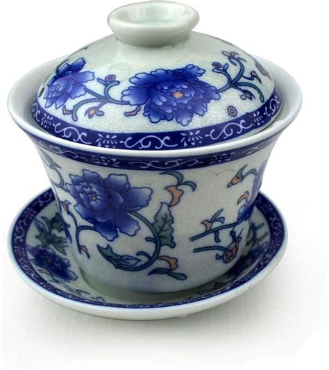 Gaiwan 5 5oz Chinese Teacup Qinghua Porcelain Cup Dragon Phoenix Gongfu