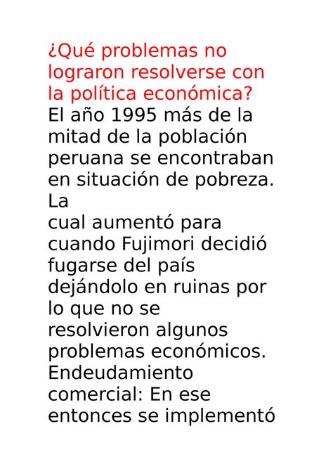 Pregunta s14 Qué problemas no lograron resolverse con la política