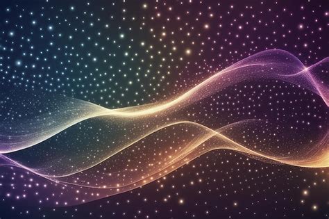 Premium Vector Wave Of Particles Abstract Background Of Colored