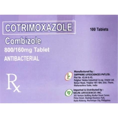 Combizole Cotrimoxazole 800mg 160mg Tablet 100s Price In The
