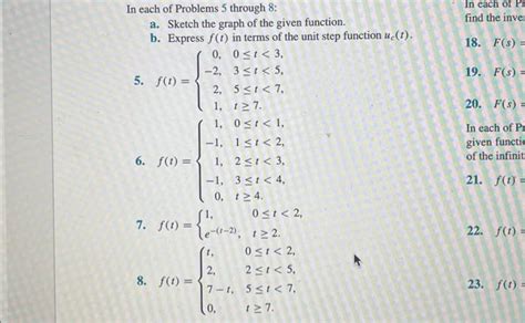 Solved In Each Of Problems 5 Through 8 A Sketch The Graph