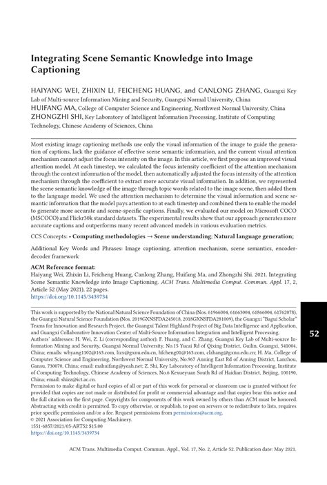 pdf integrating scene semantic knowledge into image captioning