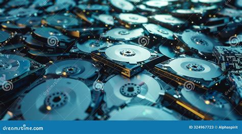 Computer Hard Disk Drives Storing Big Data Information Stock Image Image Of Generated Blue
