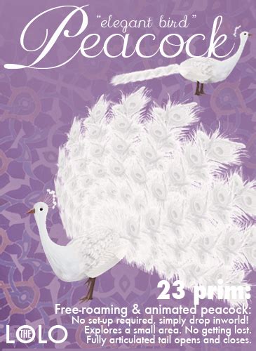 Second Life Marketplace White Peacock