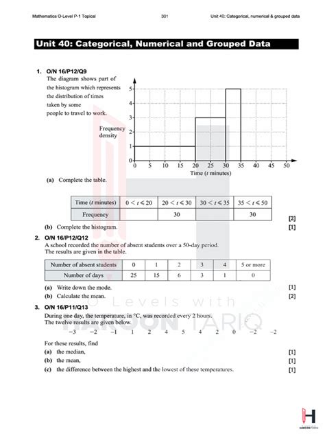 categoral numerical and grouped data pdf