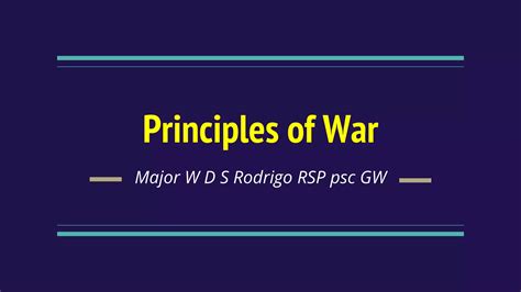 Principles Of Warfare Ppt