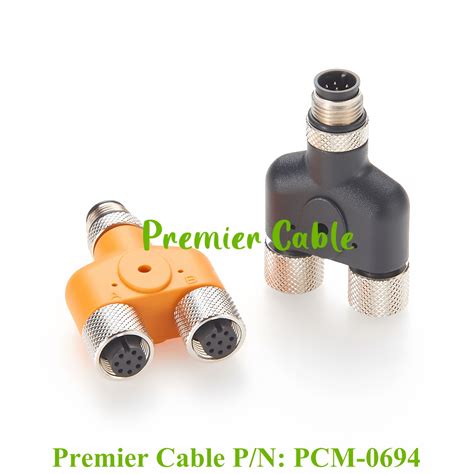 Profinet Circular Connector Distributor Y Splitter A Code M12 8 Pin