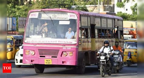 Men Create Ruckus On Pink Mtc Bus Chennai News The Times Of India