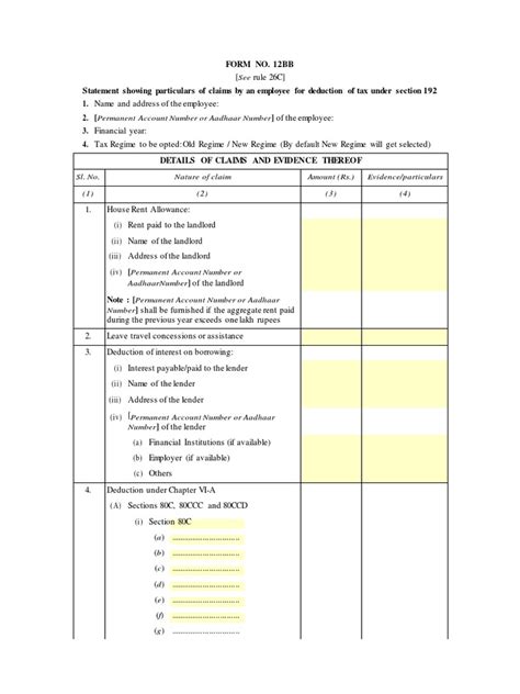 Form 12bb Download Free Pdf Interest Public Finance