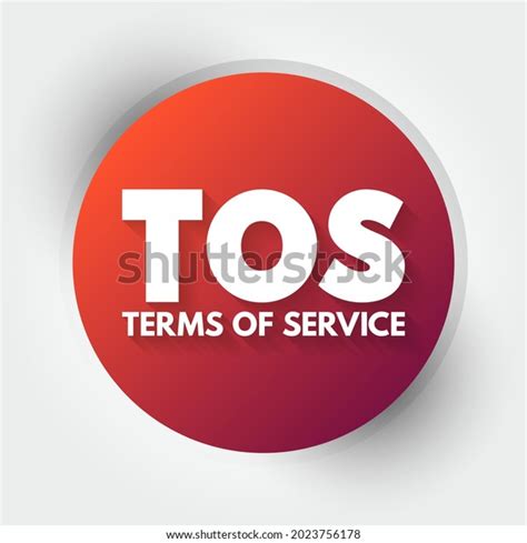 Tos Terms Service Acronym Concept Background Stock Vector Royalty Free
