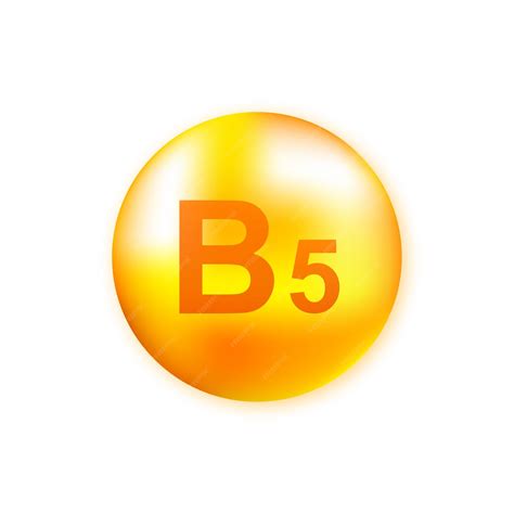 Витамин b5 с реалистичной каплей на сером | Премиум векторы