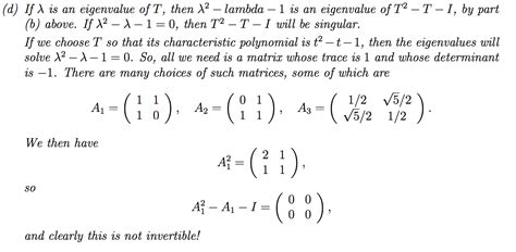 Linear Algebra Characteristic Polynomials And Finding A Certain