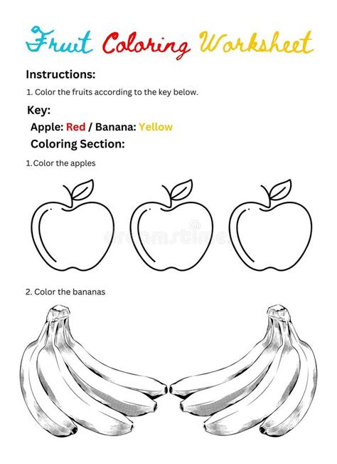 Apple Orchard And Banana Bonanza A Coloring Delight Stock