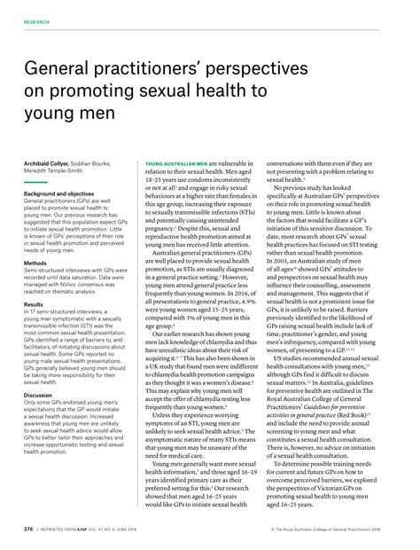 Pdf General Practitioners Perspectives On Promoting Sexual Health To