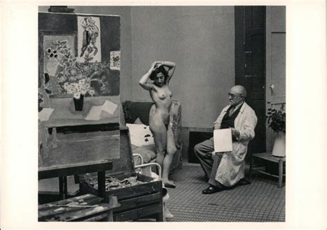 Henri Matisse in his Paris Studio with Model France Risque Nude Brassaï Postcard