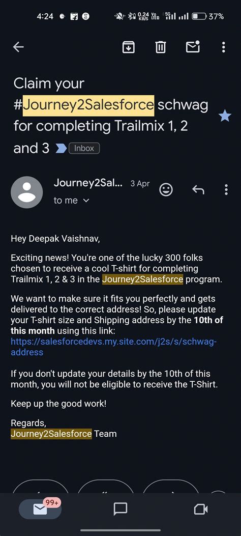 Deepak Vaishnav On Linkedin Journey2salesforce Salesforce Trailhead Trailblazer Swag