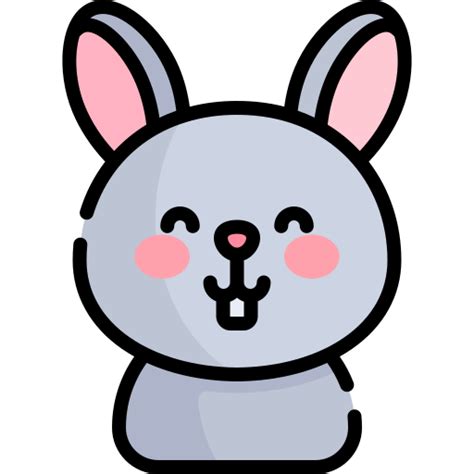 Icono De Conejo Kawaii Lineal Color
