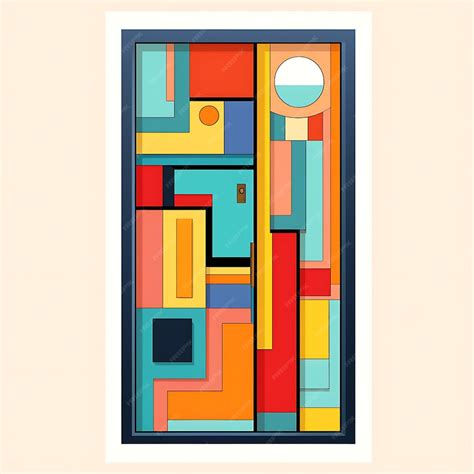 Premium Photo Rectangle Door With Geometric Shapes Bright Geometric