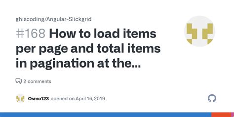 How To Load Items Per Page And Total Items In Pagination At The Bottom