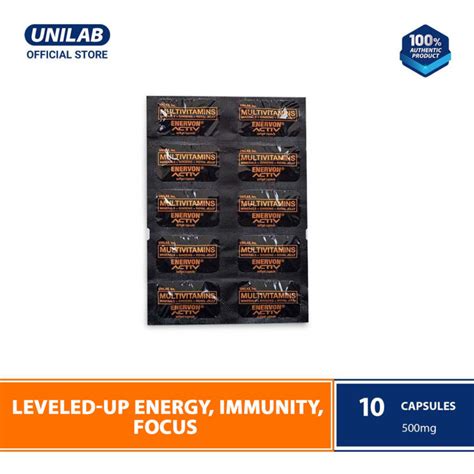 Unilab Enervon Activ Multivitamins 10 Capsules With Ginseng And Royal Jelly For Leveled Up