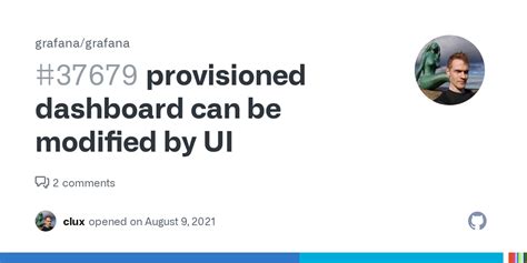 Provisioned Dashboard Can Be Modified By UI Issue Grafana Grafana GitHub