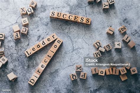 리더 방향 성공과 실패의 나무 큐브 편지 단어 비즈니스 비전 과 기업 경영 전략에서 동기 부여 또는 영감의 아이디어 리더십 이끄는 팀이 성취에 도달합니다 0명에 대한 스톡