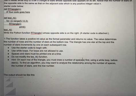 Solved Use A Nested Write Loop To Draw A Triangle Or Stars Chegg