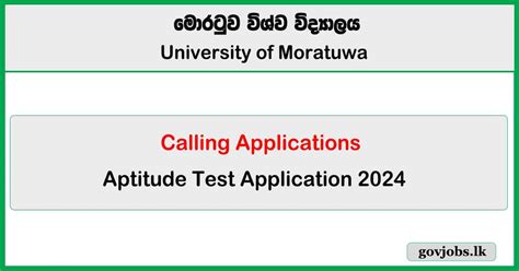 Aptitude Test Application University Of Moratuwa Govjobs Lk
