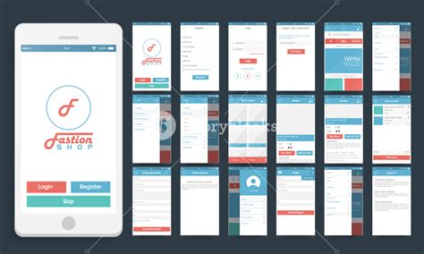 Online Shopping User Interface Layout With Different Creative Screens