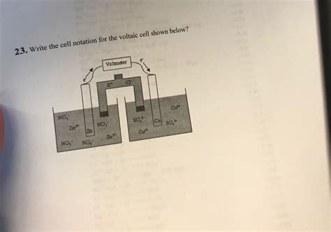 solved 23 write the cell notation for the voltaic cell