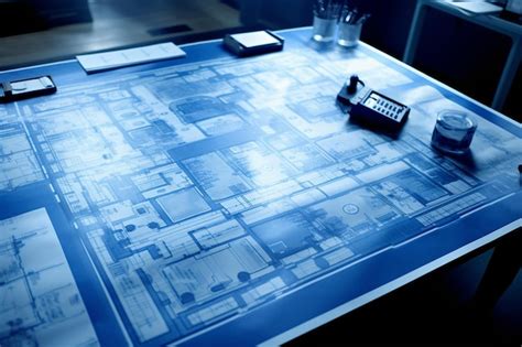 Premium Photo Blueprint Blueprinting Factory Sustainability