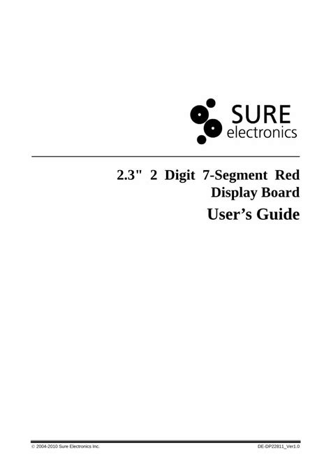 Pdf 23 2 Digit 7 Segment Red Display Board€¦ · Input Interface And