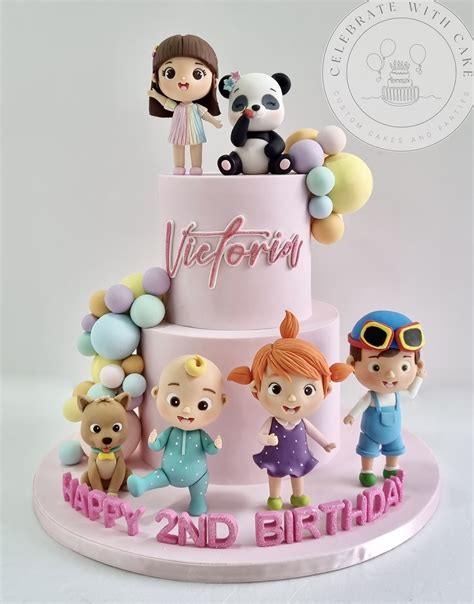Celebrate With Cake Cocomelon Themed Two Tiered Cake