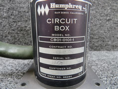 Cb01 0101 1 Humphrey Parts Circuit Box For Sale