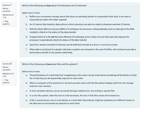Solved Question 1 Which Of The Following Are True About I O Chegg Com
