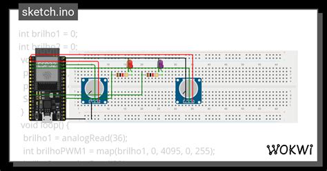 Dois Potenciometros Wokwi ESP32 STM32 Arduino Simulator