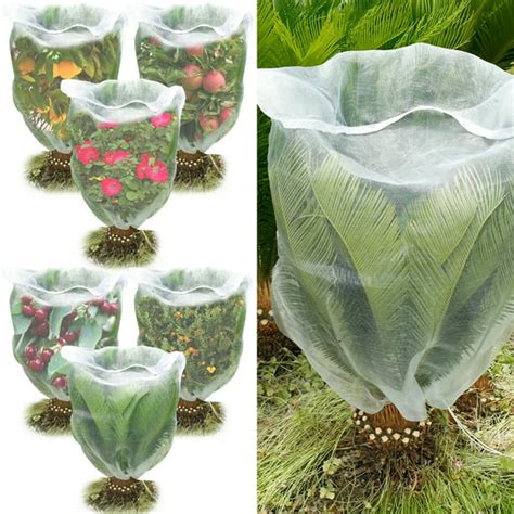 6pcs Plant Bird Netting Reusable Pe Insect Bird Barrier Netting Mesh With Drawstring Garden