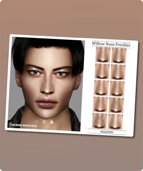 Willow Nose Freckles By Msqsims Sims 4 Skins Skindetail Cc
