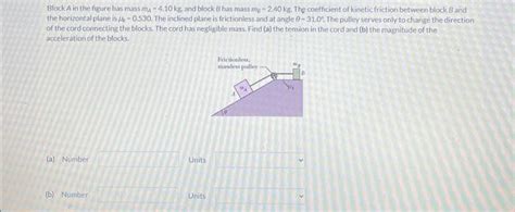 Solved Block A In The Figure Has Mass MA 4 10 Kg And Block 8 Chegg Com